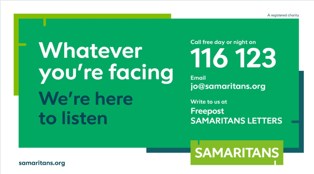 There to listen – The Samaritans « Riverside Surgery